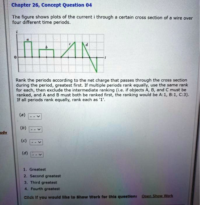 chapter 26 concept question 04 the figure shows plots of the current i through certain cross ...