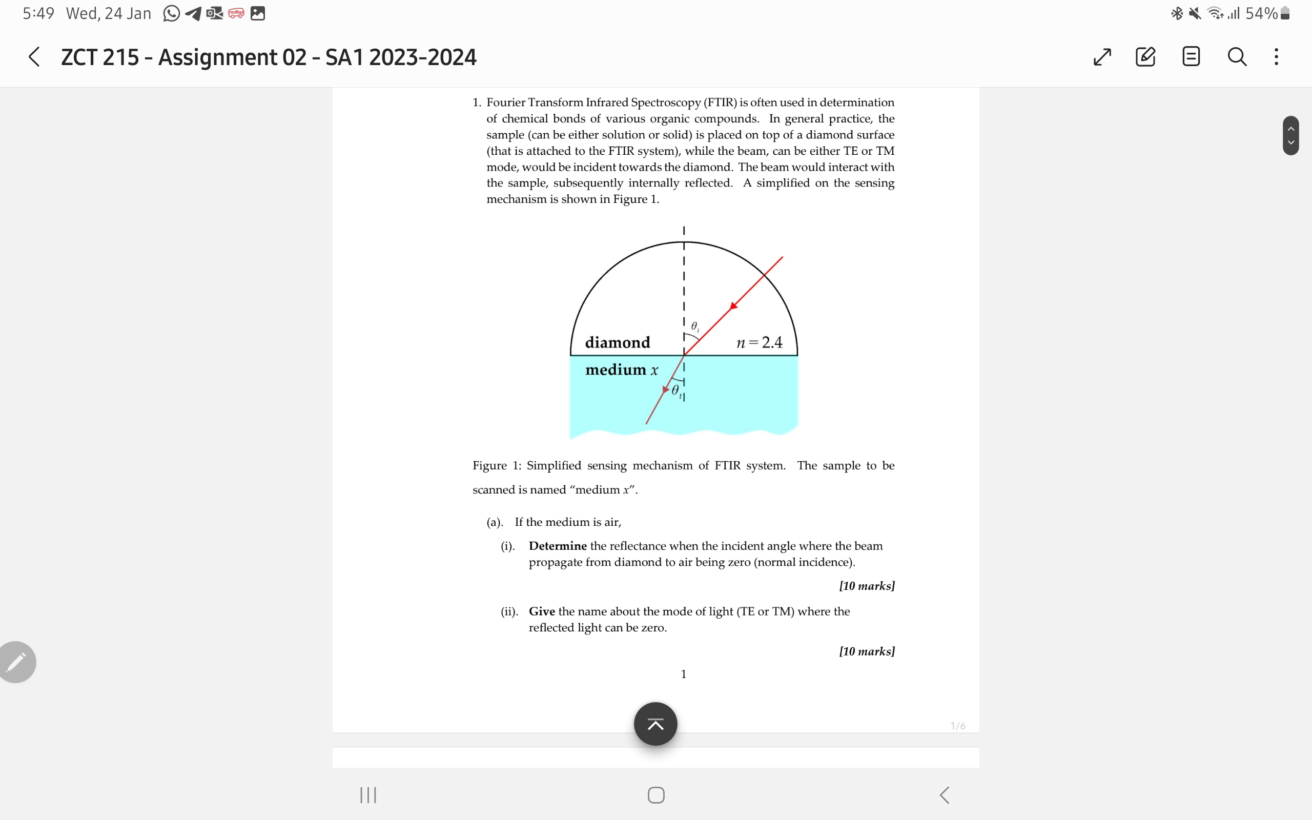 54 Zct 215 Assignment 02 Sa1 2023 2024 1 Fourier Transform