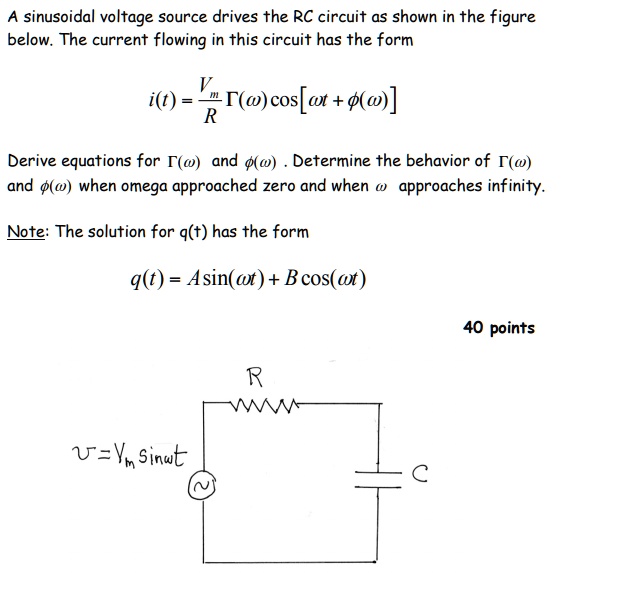 sinusoidal voltage source drives the rc circuit as shown in the figure ...