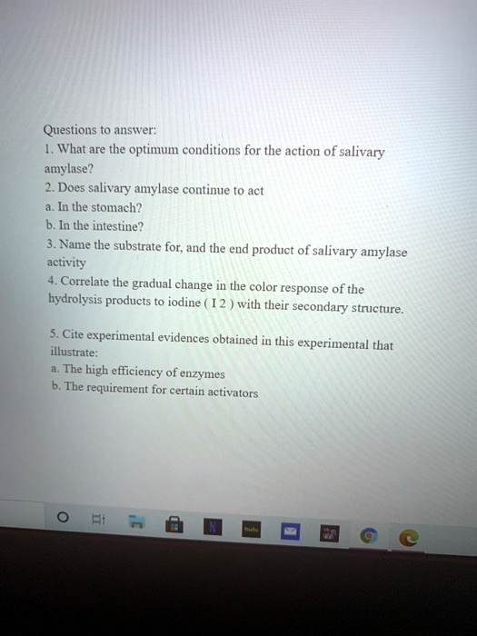 SOLVED: Questions to answer: What are the optimum conditions for the ...