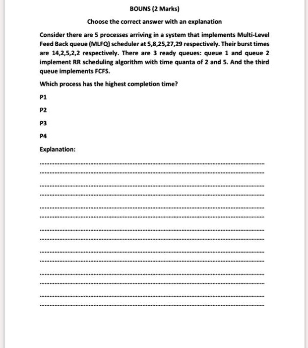 SOLVED: BONUS (2 Marks) Choose the correct answer with an explanation ...