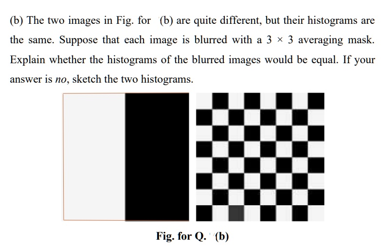 Digital Image Processing B The Two Images In Fig For B Are Quite Different But Their Histograms 9597