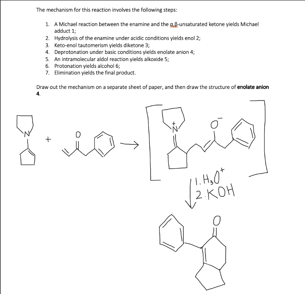the mechanism for this reaction involves the following steps a michael ...