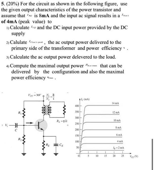 SOLVED: 5. (20%) For the circuit as shown in the following figure, use ...