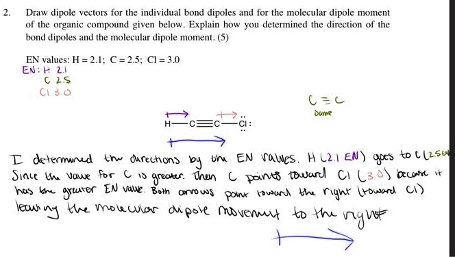 draw dipole vectors for the individual bond dipoles and for the ...