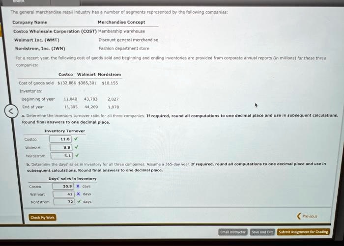 SOLVED: Can anyone help me with this? The general merchandise retail ...