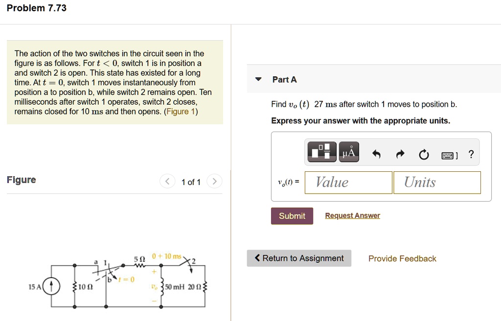 problem 773 the action of the two switches in the circuit seen in the ...