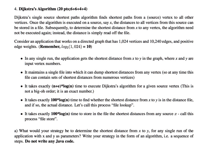 Solved Dijkstras Algorithm 20 Pts 6644 Dijkstras Single Source Shortest Paths Algorithm