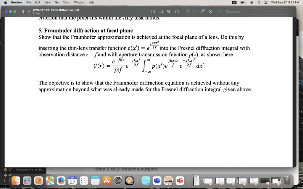 SOLVED: 4. Pixel size for diffraction-limited imaging What is the ...