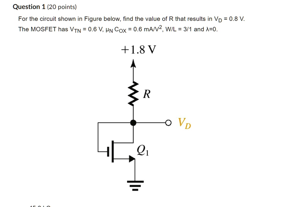 Question 1 (20 points) For the circuit shown in Figure below, find the ...