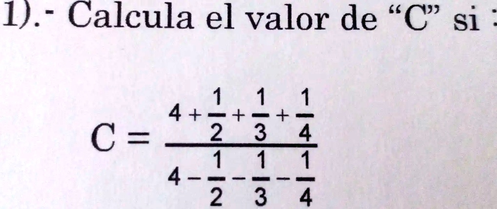 1)." Calcula el valor de "C' si 4+1+ C = 2 3 1 4-1 1 2 3