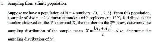 Solved Sampling From Finite Population Suppose We Have A Population 1611