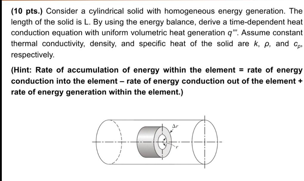 VIDEO solution: Consider a cylindrical solid with homogeneous energy ...
