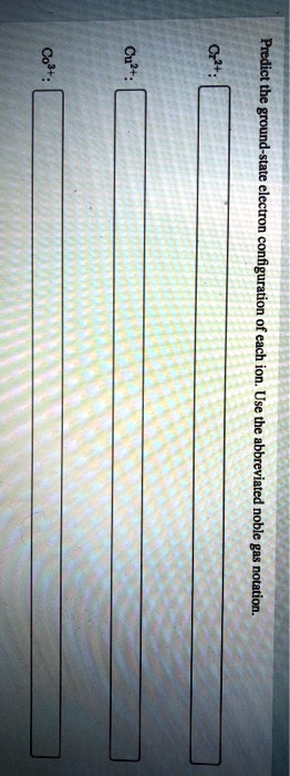 SOLVED: Pedict the ground-state electron configuration of each ion, the Use abbreviated noble 8 ...