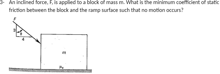 SOLVED: 'An inclined force; F; is applied to a block of mass m- What is ...