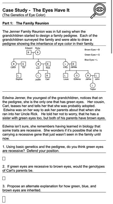 Case Study - The Eyes Have It (The Genetics of Eye...