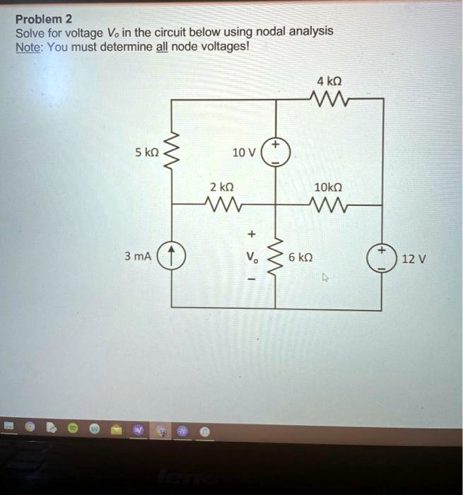 SOLVED: I'm having trouble with the voltages. I do not know how to implement them into my KCL ...