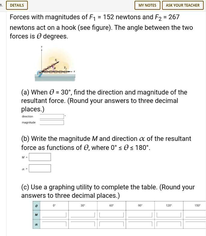 SOLVED:DETAILS MY NOTES ASK YOUR TEACHER Forces with magnitudes of F1 ... SOLVED:DETAILS MY NOTES ASK YOUR TEACHER Forces with magnitudes of F1 ...
