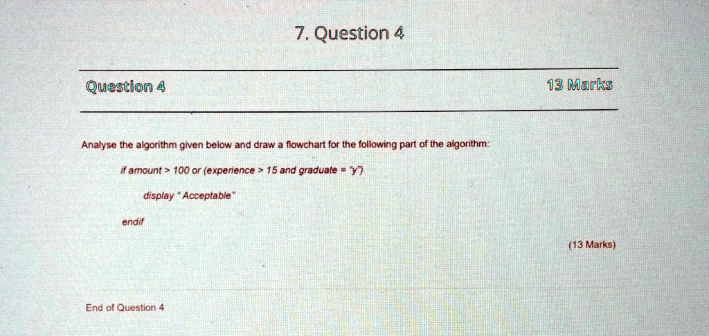 Solved Texts 7 Question 4 Question 4 13 Marks Analyze The Algorithm 3965