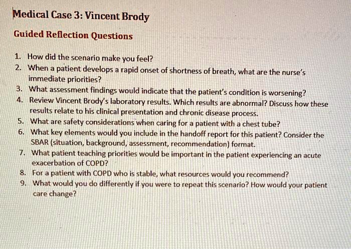 medical case 3vincent brody guided reflection questions 1how did the scenario make you feel ...