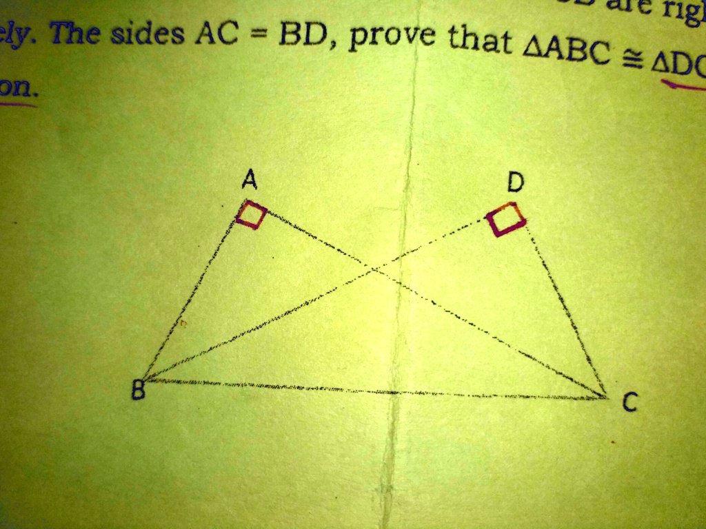 SOLVED: In the given figure, triangle ABC and triangle DCB are right-angled at A and D ...