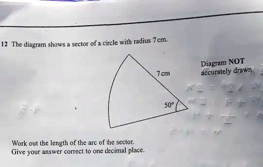 SOLVED: sector of a circle with radius cm. The diagram shows Diagram ...