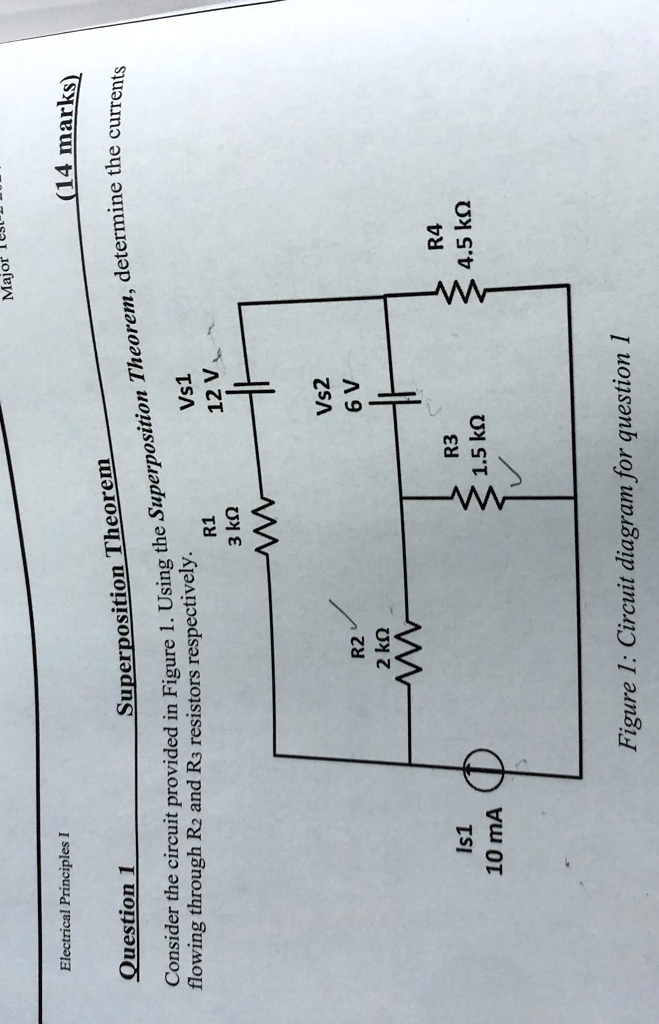 Electrical Principles I Major 14 Marks Question 1 Superposition Theorem