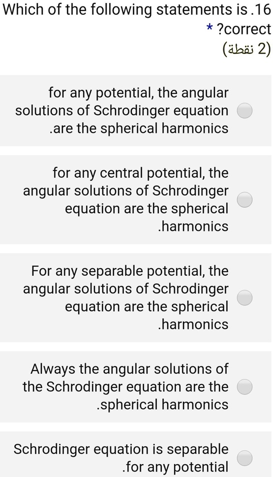 SOLVED: Which of the following statements is.16 ?correct (abi 2) for ...