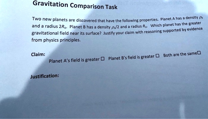 SOLVED:Gravitation Comparison Task Two new planets are discovered that ...