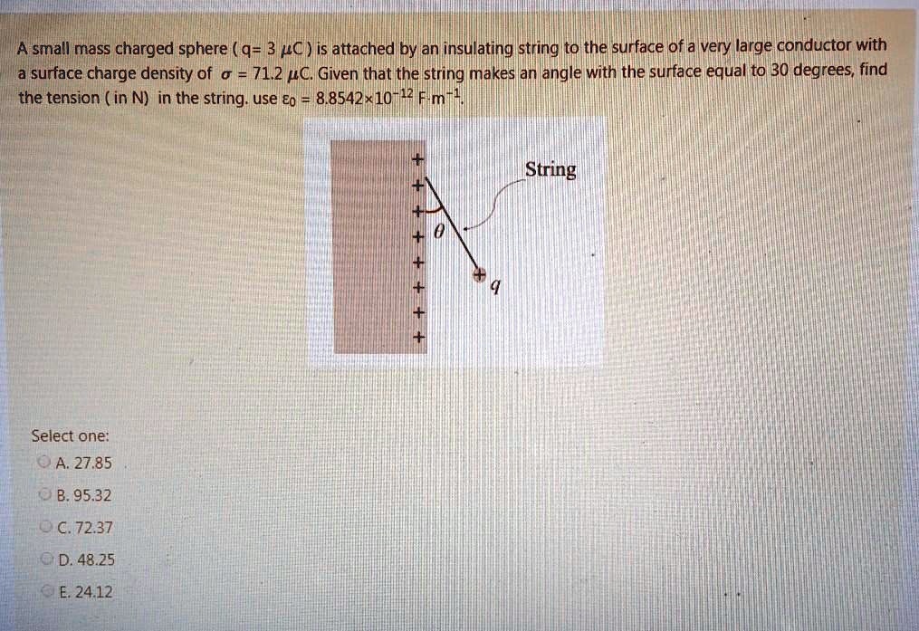 SOLVED: A small mass charged sphere ( 9= 3 LC ) is attached by an ...