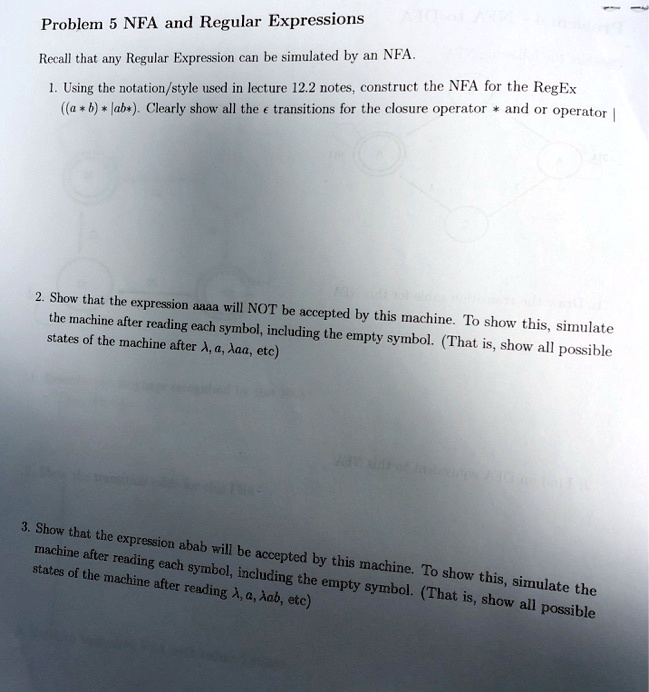 Solved Problem 5 Nfa And Regular Expressions Recall That Any Regular Expression Can Be 1352