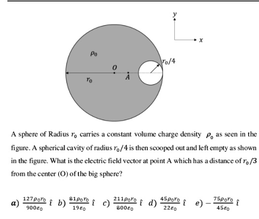 SOLVED: A sphere of radius ro carries a constant volume charge density ...