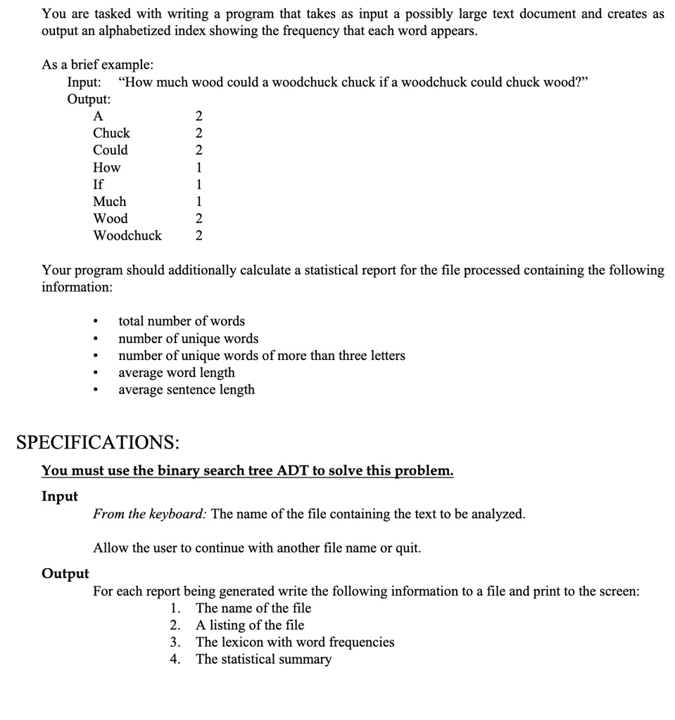 SOLVED: IN C++ CODE: You are tasked with writing a program that takes ...