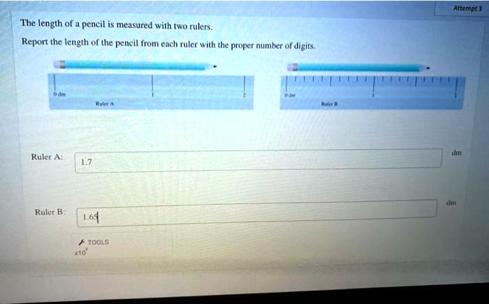attamp the length of pencil is measured with two rulersa report the ...