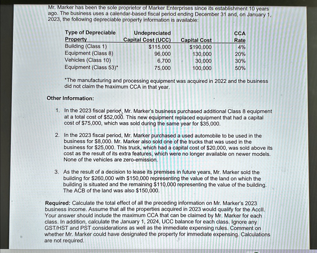 Mr. Marker has been the sole proprietor of Marker Enterprises since its ...