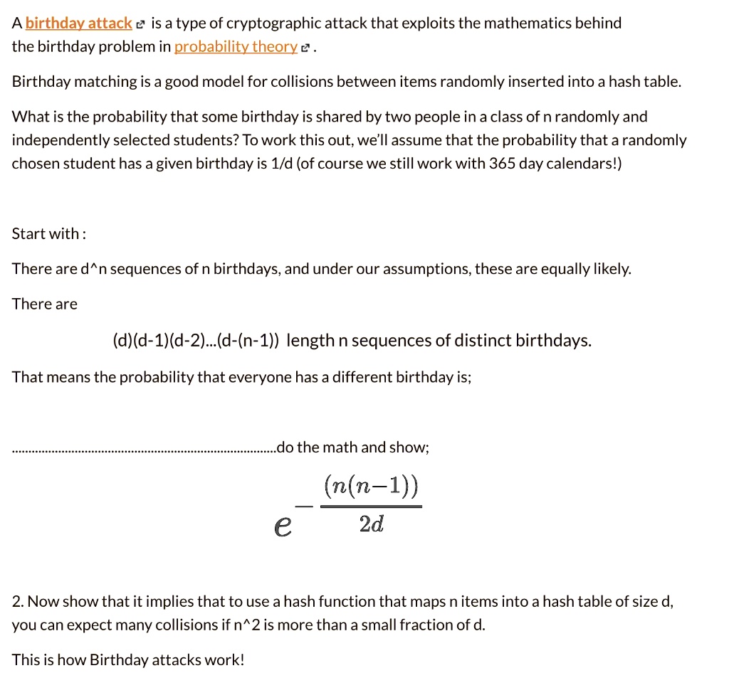 birthdayattack is a type of cryptographic attack that exploits the ...