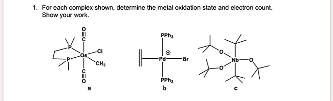 SOLVED: For each complex shown, determine the meta oxidation state and ...