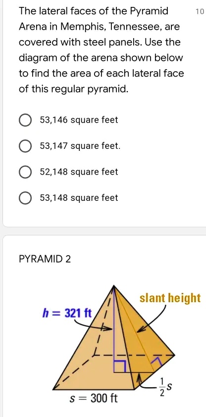 the lateral faces of the pyramid 10 arena in memphis tennessee are ...