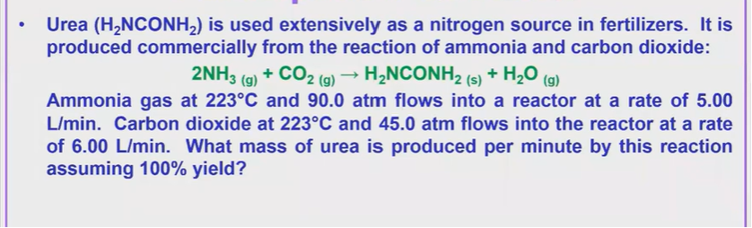 SOLVED: - Urea (H2NCONH2) is used extensively as a nitrogen source in ...