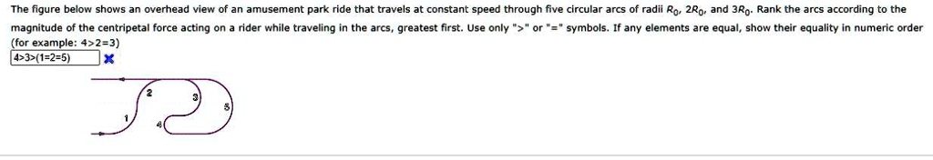 The figure below shows an overhead view of an amusement park ride that ...