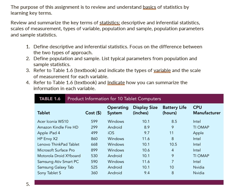 1 define descriptive and inferential statistics focus on the difference ...