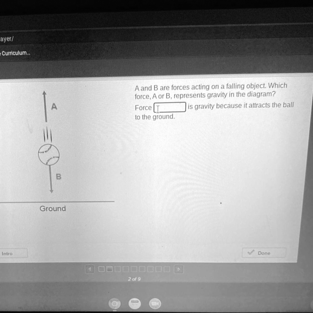 SOLVED: A and B are forces acting on a falling object. Which force, A ...