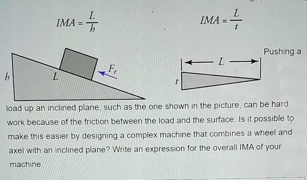 ima h l ima pushing a fe load up an inclined plane such as the one ...