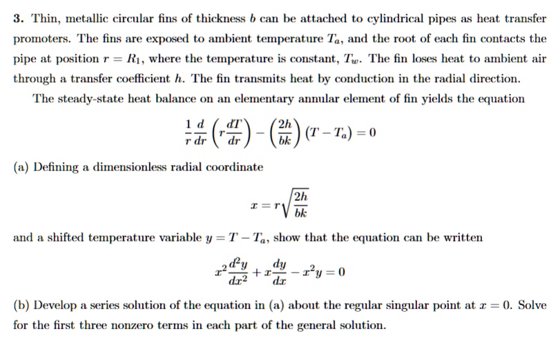 3 thin metallic circular fins of thickness b can be attached to ...