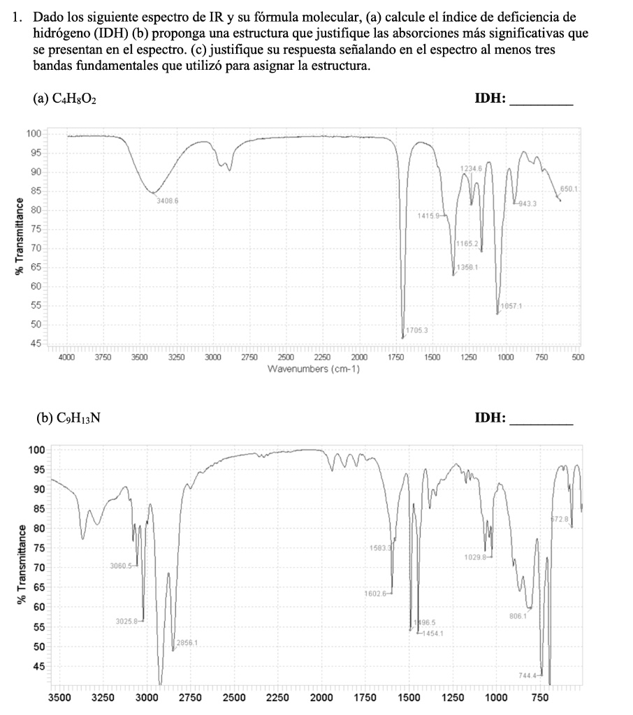 given the following ir spectrum and its molecular formula a calculate ...