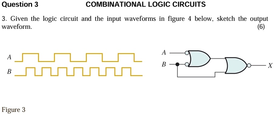 Question 3 Combinational Logic Circuits 3 Given The Logic Circuit And The Input Waveforms In