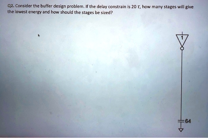 Q2. Consider the buffer design problem. If the delay constrain is 20 t, how many stages will ...