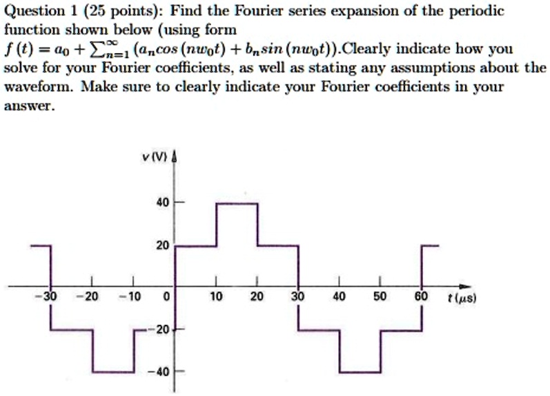 Question 1 (25 points): Find the Fourier series expansion of the ...