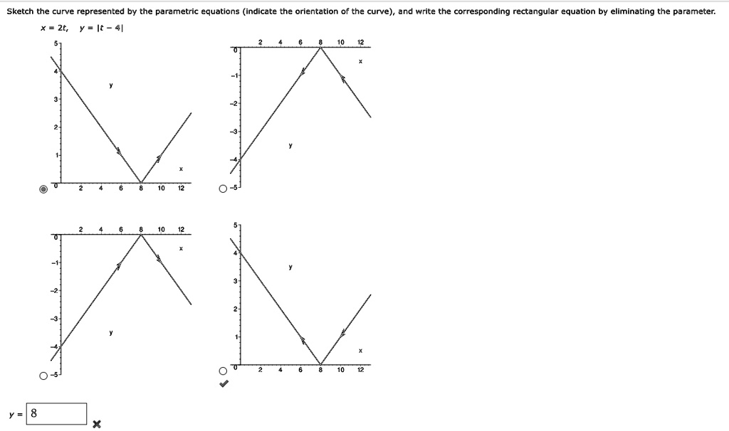SOLVED: Sketch the curve represented by the parametric equations (indicate the orientation of ...