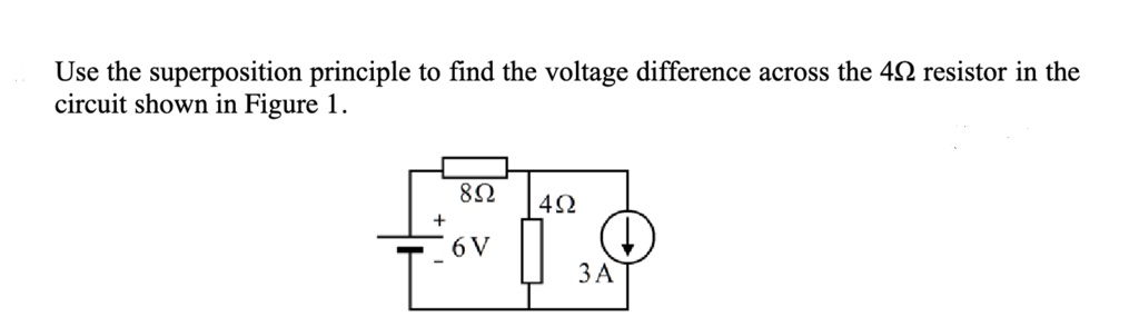 Use the superposition principle to find the voltage difference across the 4Ωresistor in the ...